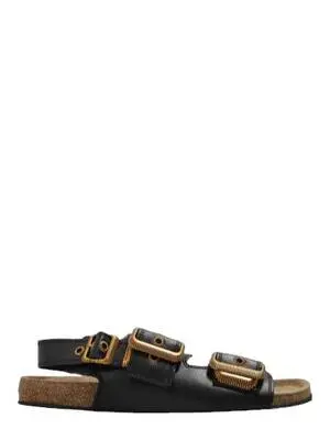 ALLSAINTS Staffa Buckled Flat Sandals - Black
