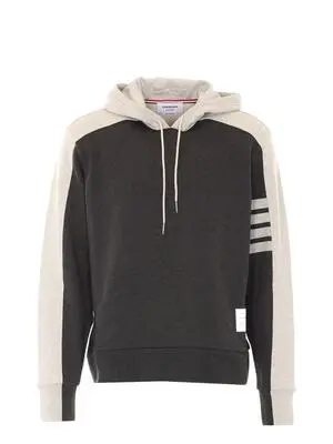 Thom Browne 4-bar Drawstring Hoodie - Black