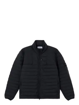 Stone Island Stand Collar Padded Down Jacket With Anti-drop Finish - Black