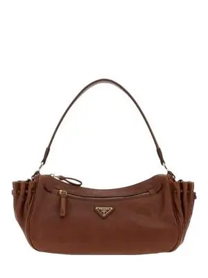 Prada Zippered Shoulder Bag - Brown