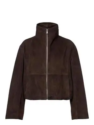 Nour Hammour Etienne Suede Zip-up Jacket - Black