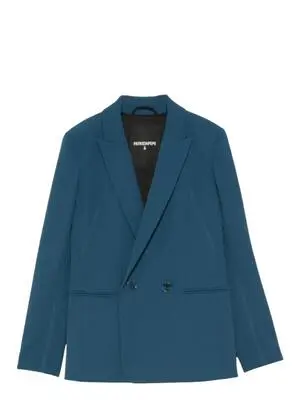 Patrizia Pepe Double-breasted Jacket With Notched Lapels - Blue