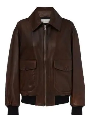 Nour Hammour Anton Leather Blouson Jacket - Black