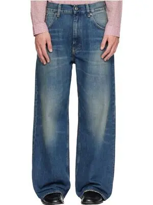 SUNFLOWER Super Wide Belt Loop Jeans - Blue