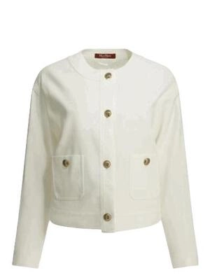 Max Mara Max Mara Studio Kiwi Button-Up Jacket With Patch Pockets Beige