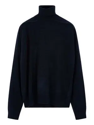 MAISON MARGIELA Raw-edge Mock Neck Sweater - Navy