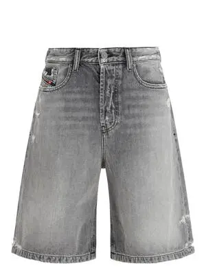DIESEL® Distressed Denim Shorts - Grey