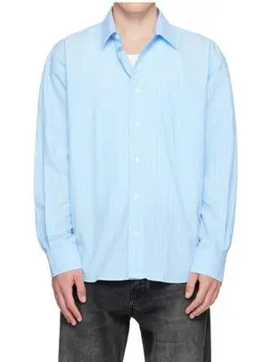 SUNFLOWER Striped Oversized Shirt - Blue