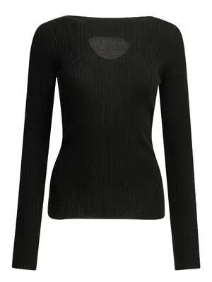 Rick Owens Rick Owens Ribbed Knit Sweater With Back Cutout No
