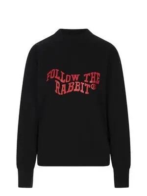 MSGM Long-sleeved Crewneck Sweatshirt With Graphic Print - Black