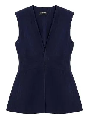 NOCTURNE Padded V-neck Vest - Blue