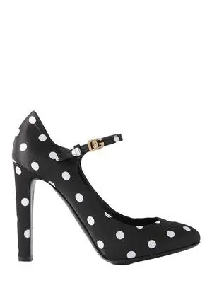 DOLCE & GABBANA Dolce & Gabbana Bianca Polka Dot Satin Mary Jane Pumps
