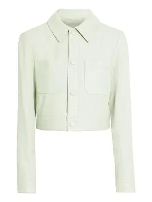 FRAME Cropped Leather Jacket - Mint