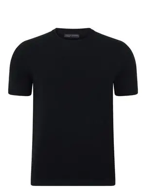 PAUL JAMES KNITWEAR Lightweight Cotton Julius Knitted T-shirt - Black