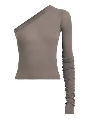 Rick Owens Asymmetrical Knit Jersey Top - Grey