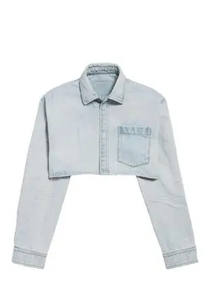 Balenciaga Cropped Denim Shirt - Blue