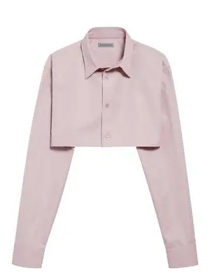 Balenciaga Cotton-silk Cropped Shirt - Pink