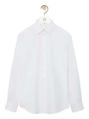 Loewe Cotton Shirt With Double L Embroidery - White