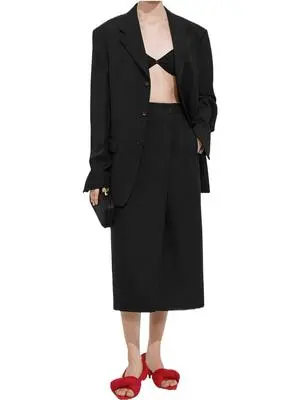 Bottega Veneta Gabardine Skirt - Double Black