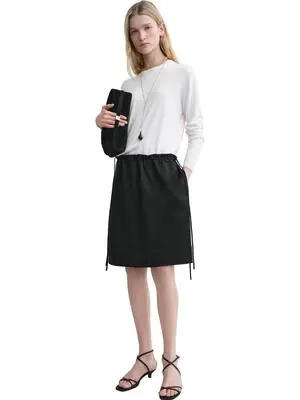 TOTEME Drawstring Satin Mini Skirt - Black