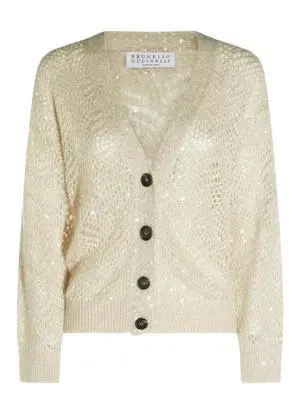 BRUNELLO CUCINELLI Brunello Cucinelli Embellished V-Neck Cardigan