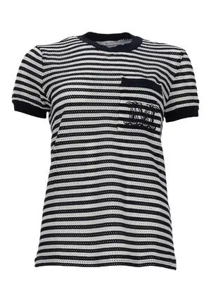 Max Mara Drago" Striped Cotton Knit T-shirt - Multicolour