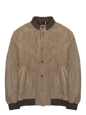 LOW BRAND Giacca Bomber In Suede - Beige