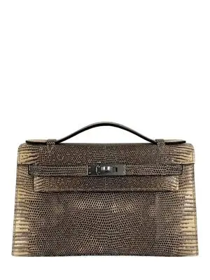 Hermès Kelly Lizard Ombre Palladium Hardware - Brown