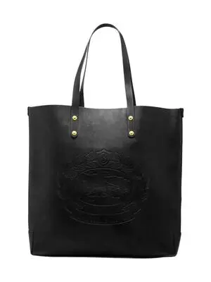 Burberry Large Embossed Leather Crest Tote Bag - Black