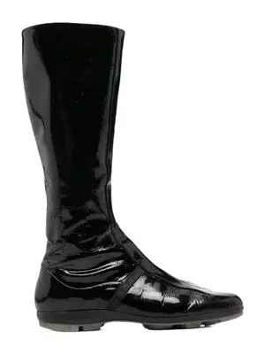 Prada Patent-leather Knee-high Boots - Black