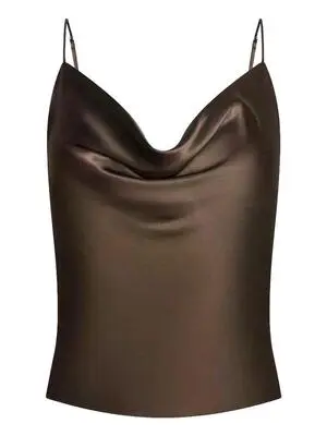 L'Agence Calista Cowl-neck Top - Brown