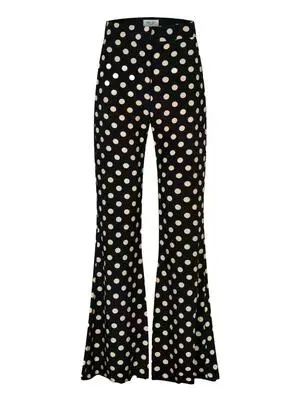 OUD PARIS Polka-dot Flared Trousers - Black