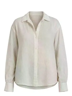 VELVET BY GRAHAM & SPENCER Velvet Brighton Button-Down Long-Sleeve Linen Shirt