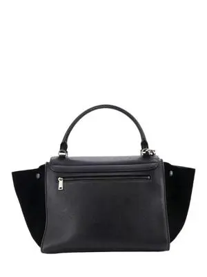 Celine Trapeze Bag Leather Medium Satchel - Black