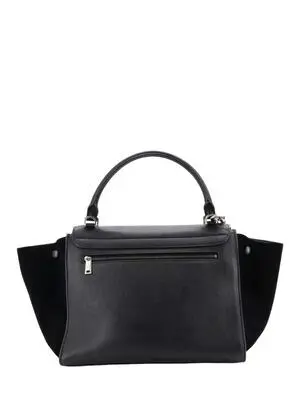 Celine Trapeze Bag Leather Medium Satchel - Black