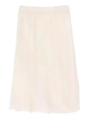 Fabiana Filippi Pleated Semi-sheer Midi Skirt - Neutrals