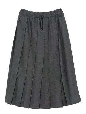 Fabiana Filippi Pleated Midi Skirt With Drawstring Waistband - Grey