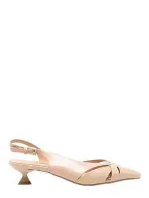 KEYS Crossover-strap Slingback Pumps - Neutrals