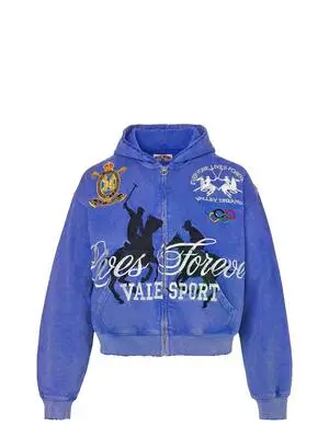 VALE FOREVER Schwab Zip-up Hoodie - Blue