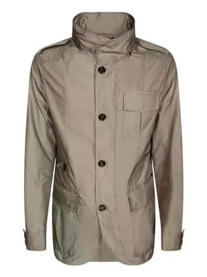 MOORER Button-fastening Pocket-detail Coat - Neutrals
