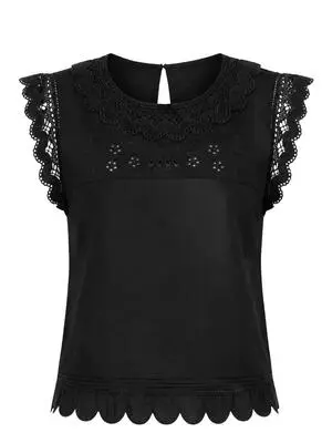 THE GARMENT Kirsten Broderie Anglaise Blouse - Black