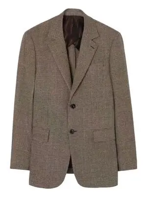 Burberry Check Wool-linen Blend Sloane Tailored Jacket - Brown