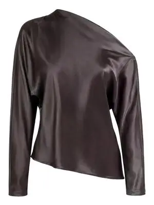 THE SEI Asymmetric Off-shoulder Top - Grey