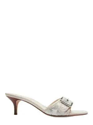 COACH Margot Crystal Embellished Buckled Sandals - Neutrals