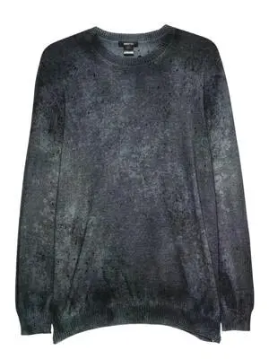 Avant Toi Distressed Acid-wash Sweater - Blue