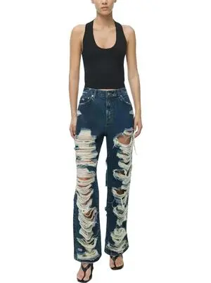 Simkhai Erie Distressed Jeans - Blue