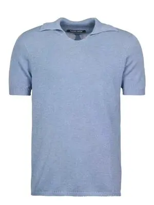 HANNES ROETHER Fine-knit Short-sleeve T-shirt - Blue