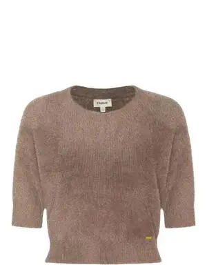 L'Agence Guinevere Fuzzy-knit T-shirt - Brown