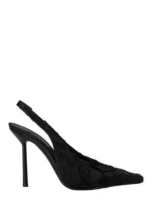 LE SILLA Ruched Satin Slingback Pumps - Black