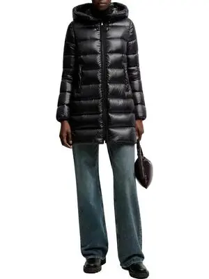 Moncler Suyenne Hooded Quilted Coat - Black